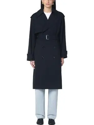 Bottega Veneta Light Wool Trench Coat - Blue