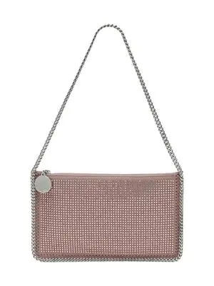 Stella McCartney Falabella Clutch Shoulder Bag With Rhinestones - Pink