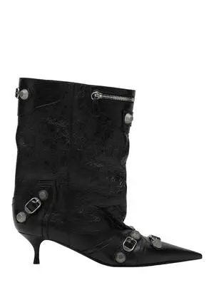 Balenciaga Cagole Wide Ankle Boots - Black