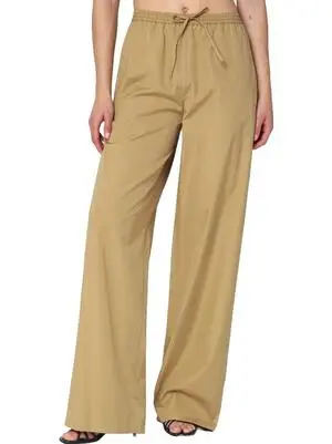 Loulou De Saison Cotton Wide Leg Trousers - Beige