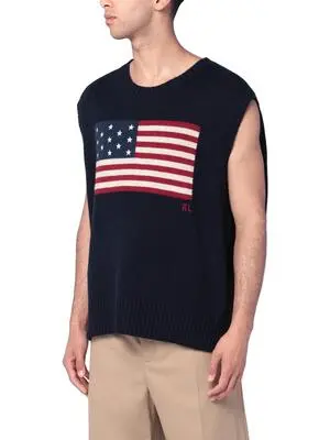 Polo Ralph Lauren Intarsia Flag Vest - Blue