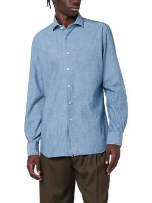 XACUS Light Denim Tailor Fit Shirt Blue