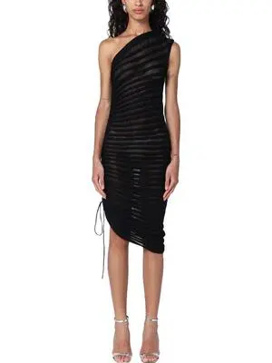 Alaïa Asymmetrical Skeleton Dress - Black