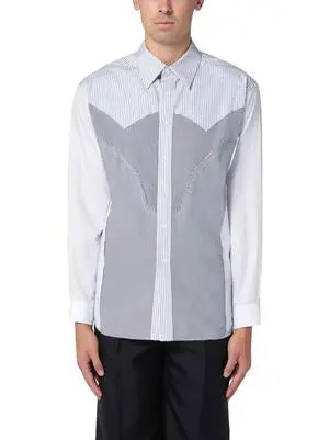 MAISON MARGIELA Striped Patchwork Shirt - White