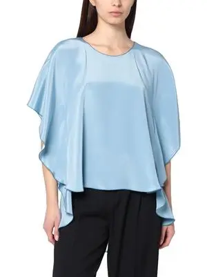 Max Mara Silk Crêpe De Chine Blouse - Light Blue