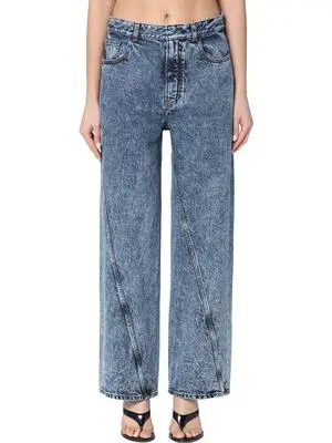 Alaïa Stonewashed Denim Jeans - Blue