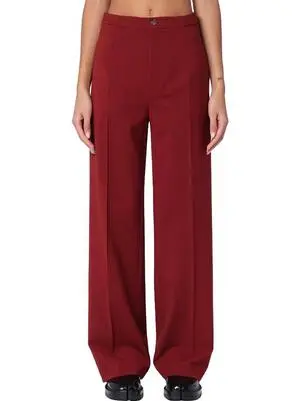 Loulou De Saison Wool Palazzo Trousers - Burgundy