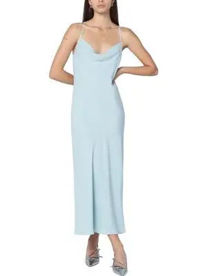 Calvin Klein Slip Crêpe Midi Dress - Light Blue