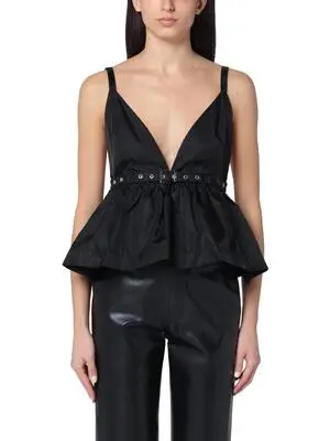 GANNI Duchesse Top With Strap - Black