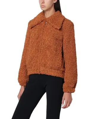 Patou Faux Fur Bomber Jacket - Orange