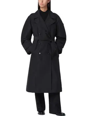 MONCLER X EDWARD ENNINFUL Double-breasted Trench Coat With Belt - Black
