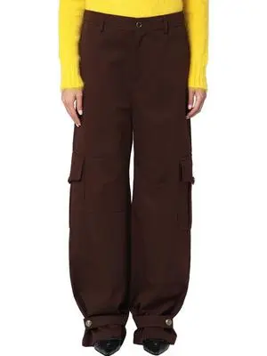 Moschino Wide Leg Cargo Trousers - Brown
