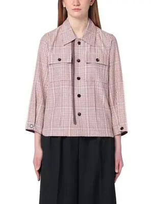 Bottega Veneta Checked Viscose Blend Shirt - Red