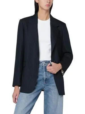 Golden Goose Pinstriped Single-breasted Blazer - Blue