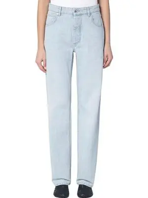 Bottega Veneta Light Denim Jeans With Intrecciato Patch - Blue