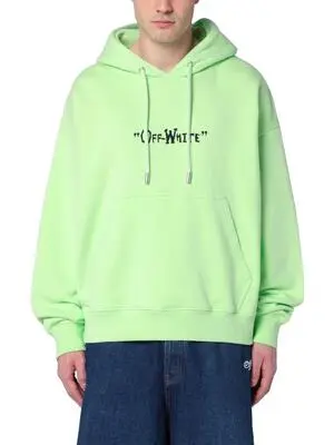 Off-White Cotton Sweatshirt With Logo - Green