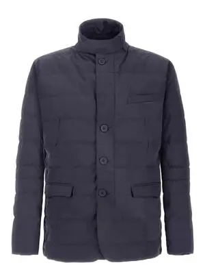 Herno Quilted Button-fastening Jacket - Blue