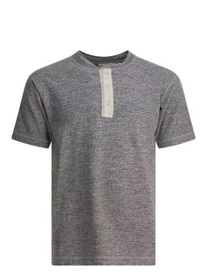 BUZZ RICKSON'S Cotton Henley T-shirt - Grey