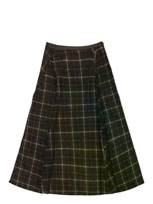 Bimba Y Lola A-line Checked Skirt - Green