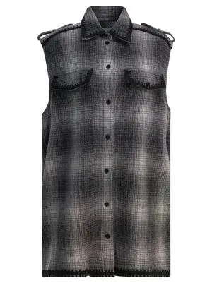 GOLDEN GOOSE Checked Mini Dress - Grey