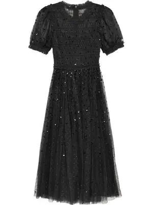 NEEDLE & THREAD Giselle Midi Dress - Black