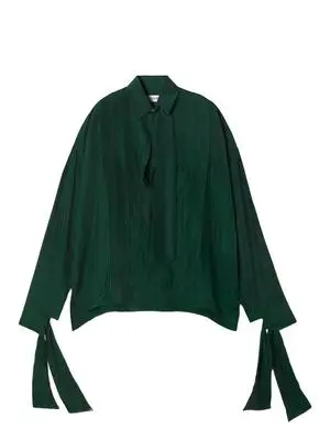 LANVIN Pleat-detail Silk Blouse - Green
