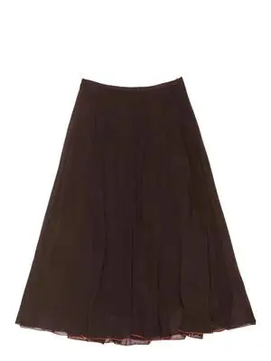 Bimba Y Lola Gathered Midi Skirt - Brown