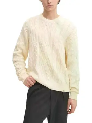 Dickies Cable-knit Crew-neck Sweater - White