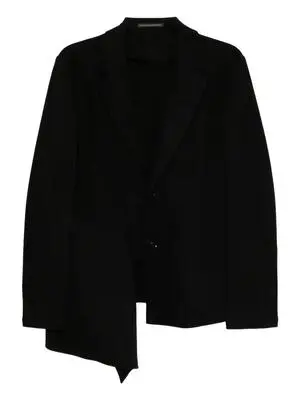 Y’s Asymmetric Combed Blazer - Black