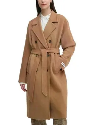 Dkny Double-breasted Belted Coat - Brown