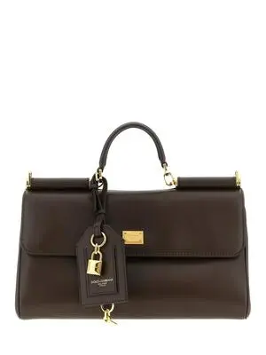 Dolce & Gabbana My Sicily' Plongé Calf Leather Handbag - Brown