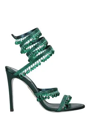 Rene Caovilla Chandelier Embellished Heels - Green