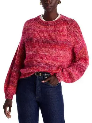 LA FEE MARABOUTEE Marled Crewneck Sweater - Fushia