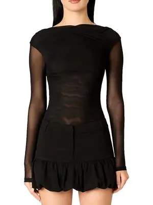 NIA Nia Aria Mesh Top Black