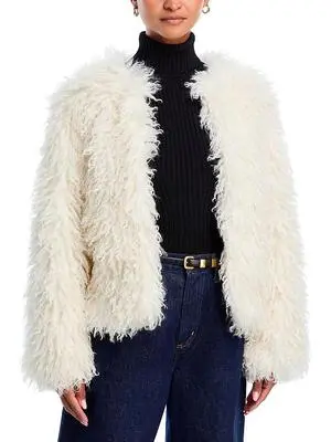 4TH & RECKLESS Nella Faux Fur Jacket - Cream