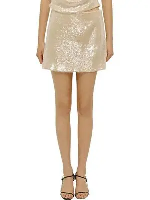 ELODIE THE LABEL Reed Sequin Mini Skirt - Champagne