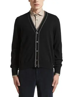 Peserico Wool And Cashmere Cardigan Sweater - Ink