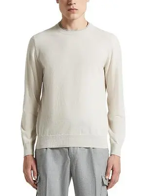 Peserico Crewneck Wool And Cashmere Sweater - Pearl Beige