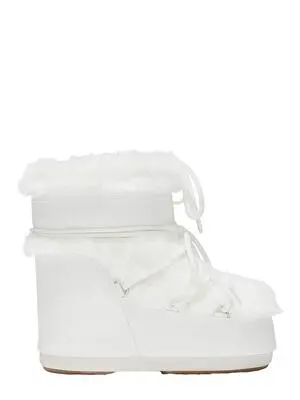 Moon Boot Mb Icon Low Faux Fur Boots - Optical White