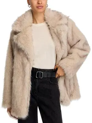 Steve Madden Kindra Faux Fur Coat - Natural