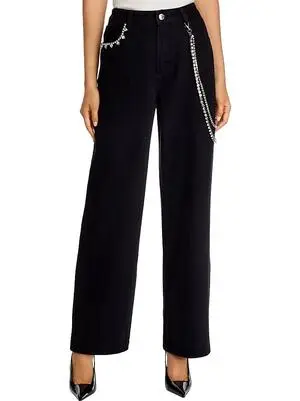 Steve Madden Embellished Straight Jeans - Black