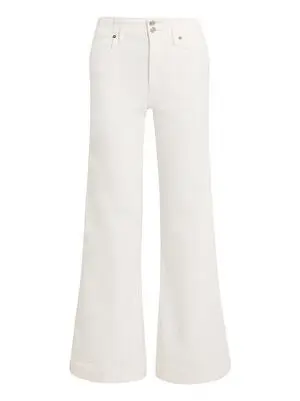 FRAME The Seamed High-rise Wide-leg Jeans - Ivory