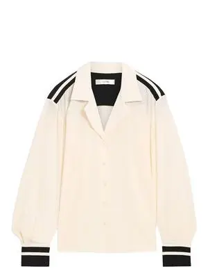 FRAME Striped Silk Crepe De Chine Shirt - Cream