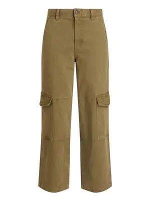 FRAME The Station Cropped Twill Cargo Pants - Army Green