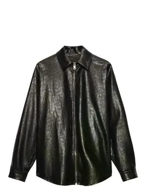 MSGM Zip-up Collared Coat - Black
