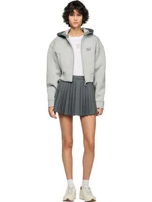 Sandro Cropped Hooded Jacket - Light Grey