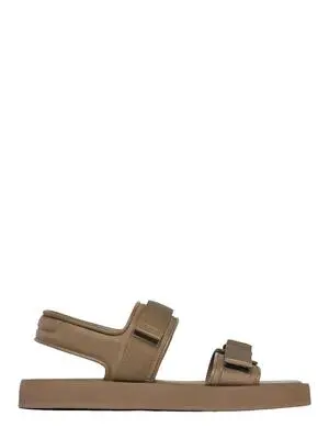 12 STOREEZ Double-strap Flat Sandals - Brown