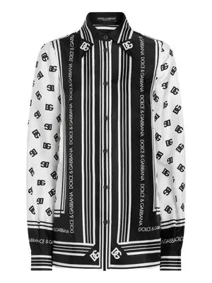 Dolce & Gabbana Printed Button Down Shirt - White