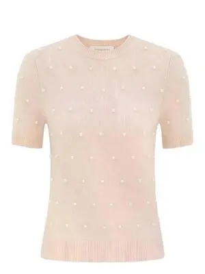 ZIMMERMANN Beaded Short Sleeve Sweater