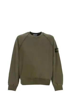 Stone Island Raglan-sleeve Patch-logo Sweatshirt - Green